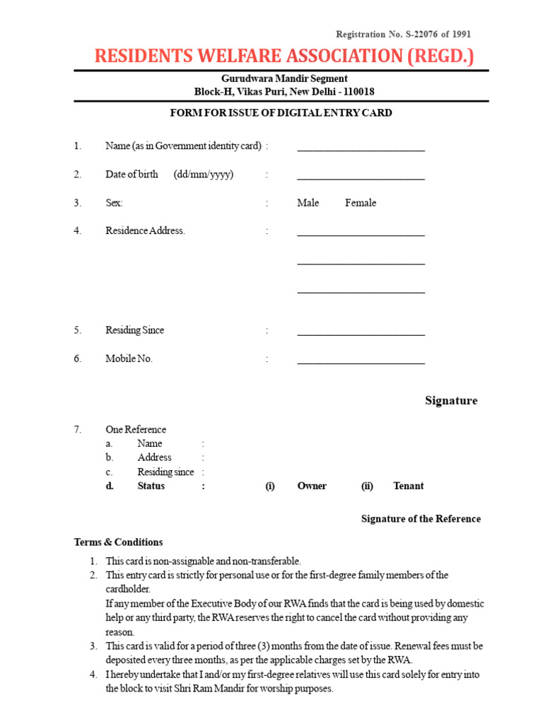 Rwa Form | PDF