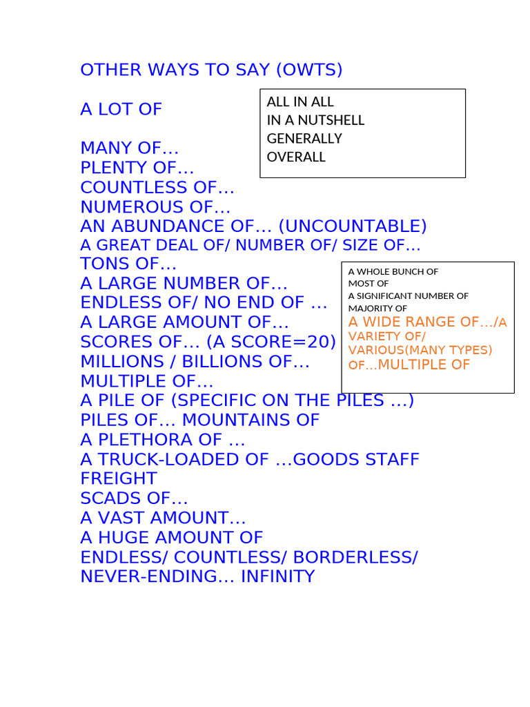 Owts A LOT OF | PDF
