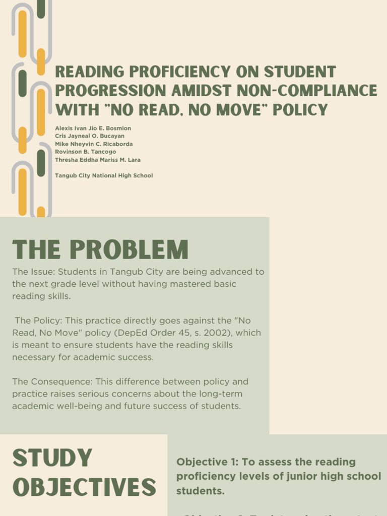 Reading Proficiency On Student Progression Amidst Non-Compliance With ...