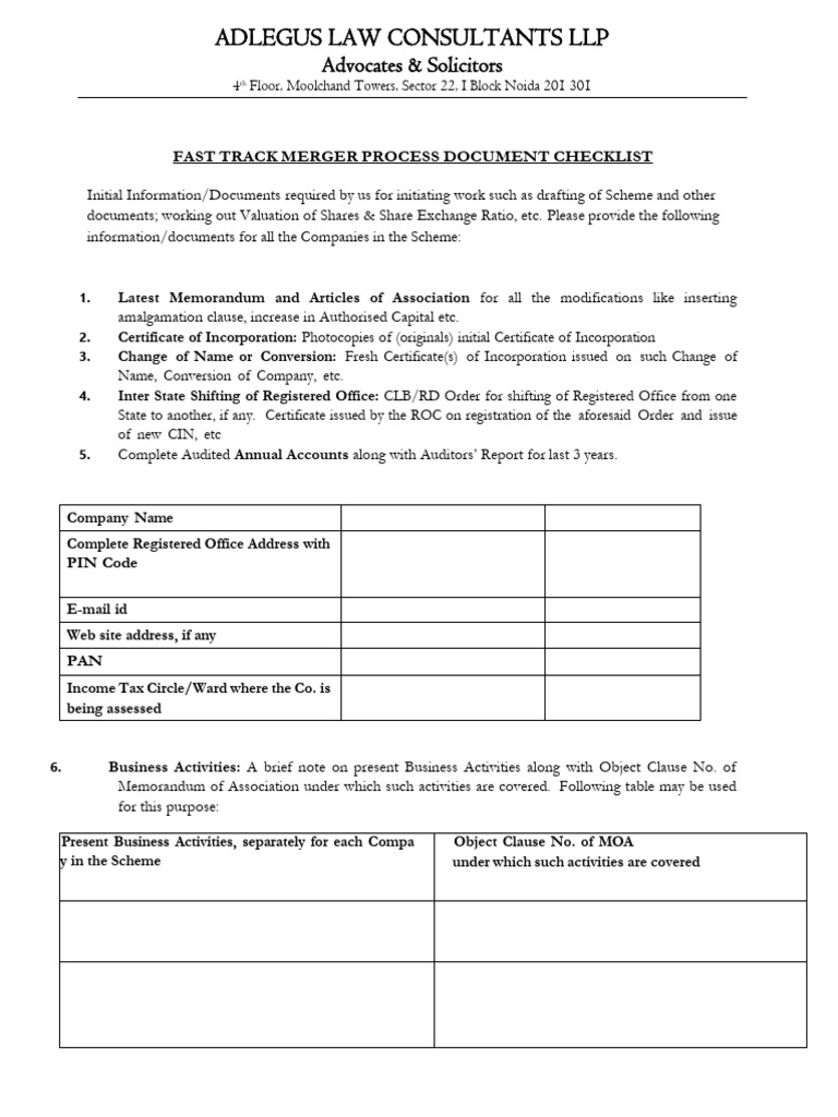 1390652 20250319133124 Adlegus Fast Track Merger Documents Checklist ...