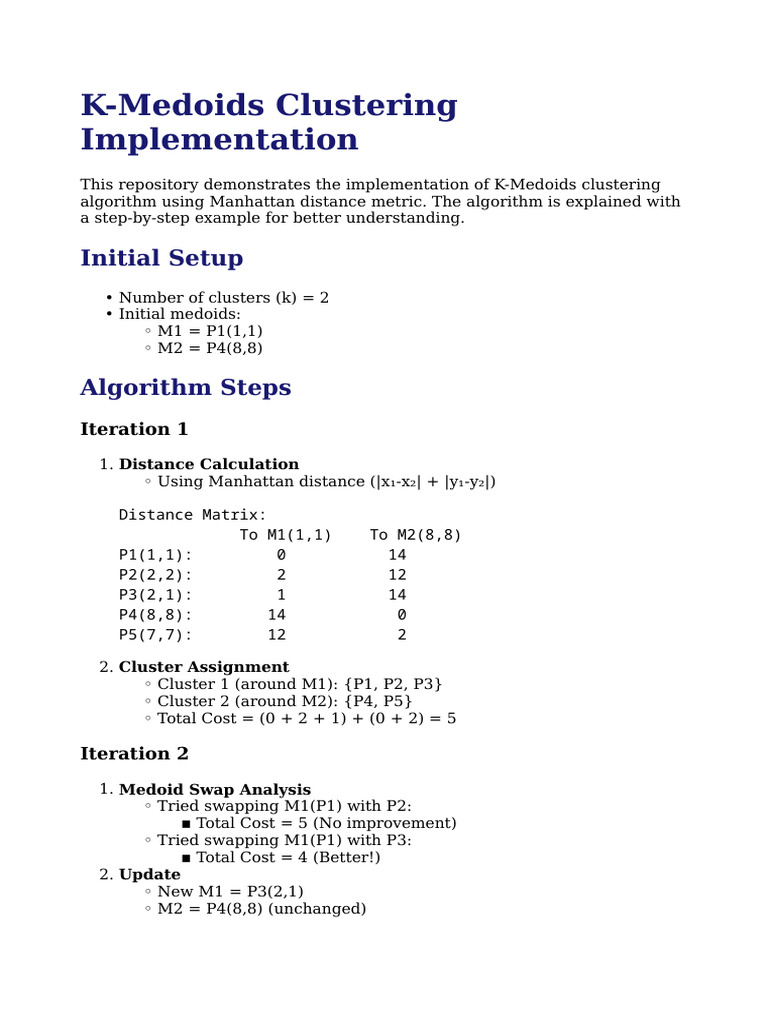 K-Medoid Numerical 1 | PDF