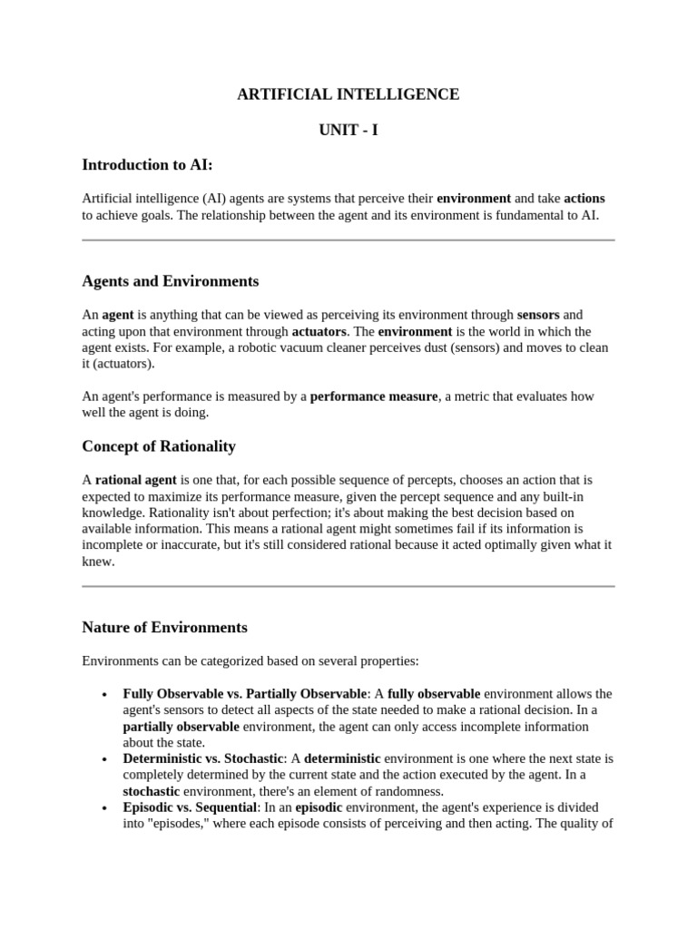 Introduction to Artificial Intelligence Concepts | PDF | Algorithms ...