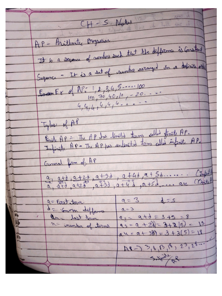 CH - 5 Notes Maths | PDF