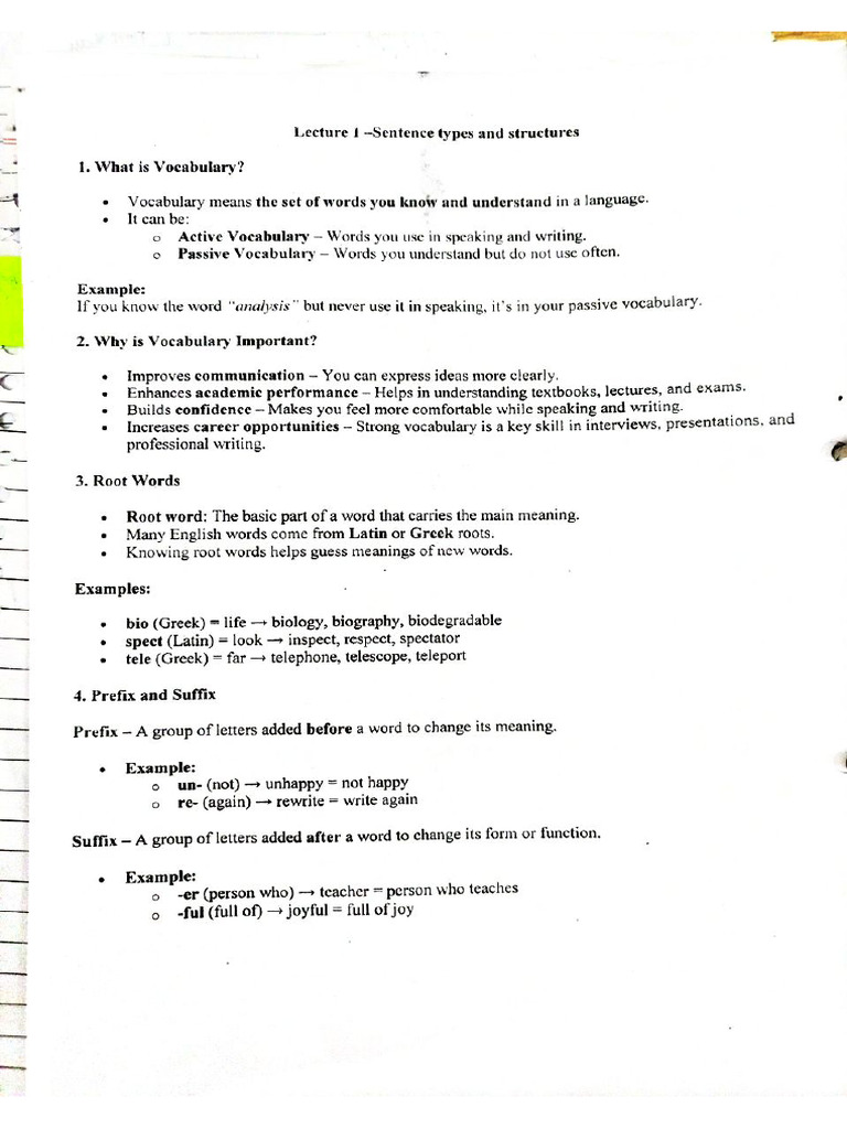 Sentence Types and Structures | PDF