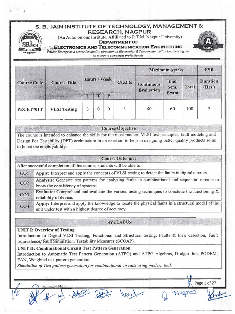 Seveth Sem Syllabus ETC | PDF