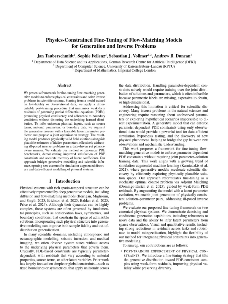 Physics-constrained fine-tuning of flow-matching models for generation and inverse problems ...