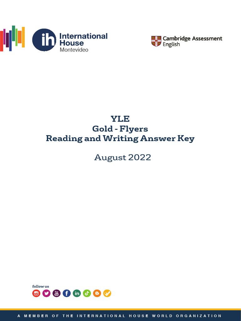 YLE - Gold - Flyers - Reading and Writing Answer Key | PDF