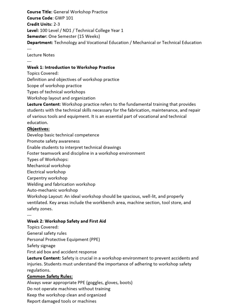 Lag Tve 116 General Workshop Practice | PDF | Screw | Drill