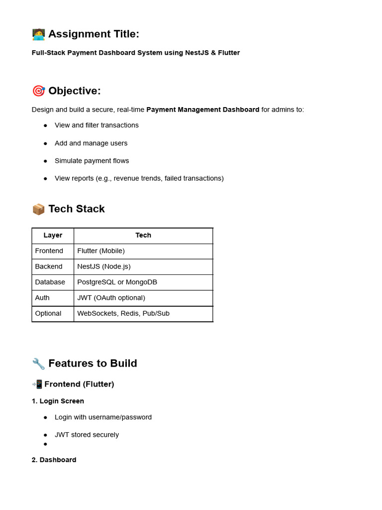 Full-Stack Payment Dashboard System (F) | PDF | Computing | Information ...