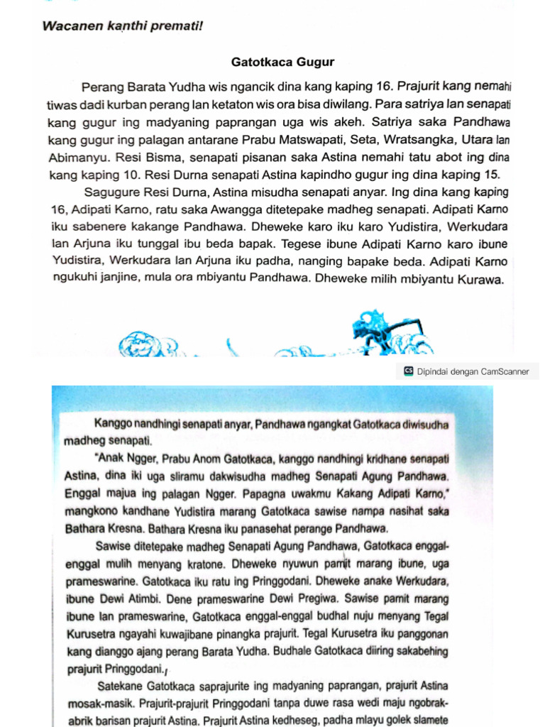 Teks Gatotkaca Gugur | PDF