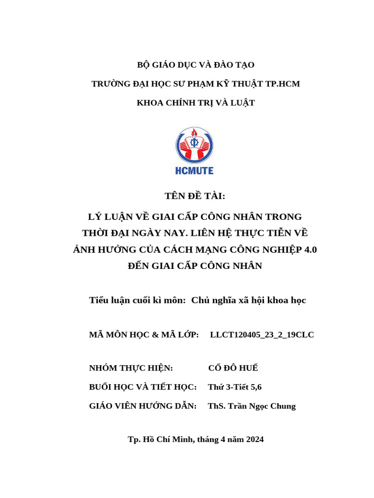 Tiểu Luận Cnxh Nhóm 4 Ngày 8-5 | PDF
