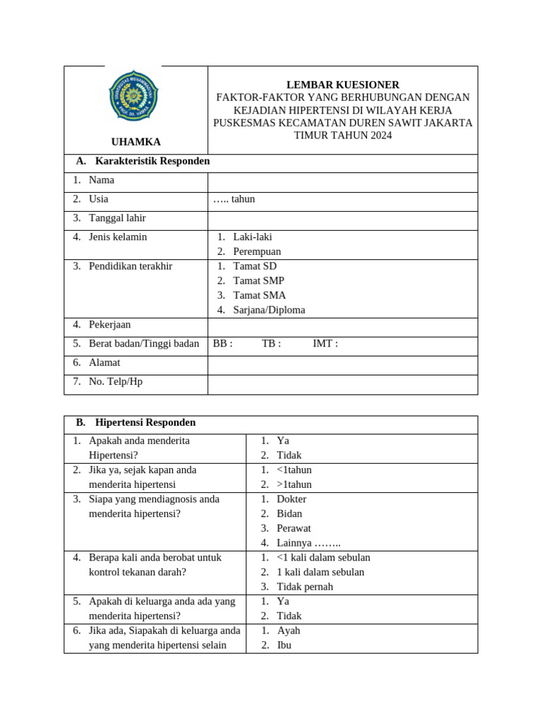Kuesioner Proposal | PDF