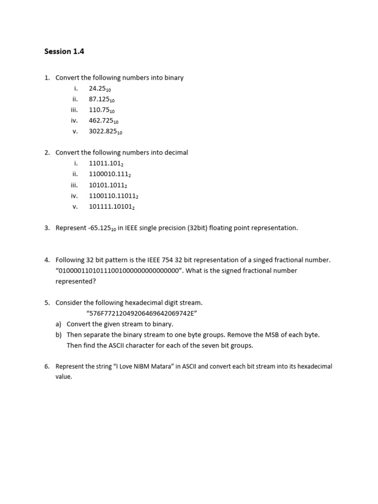 Tutorial Session 4 | PDF