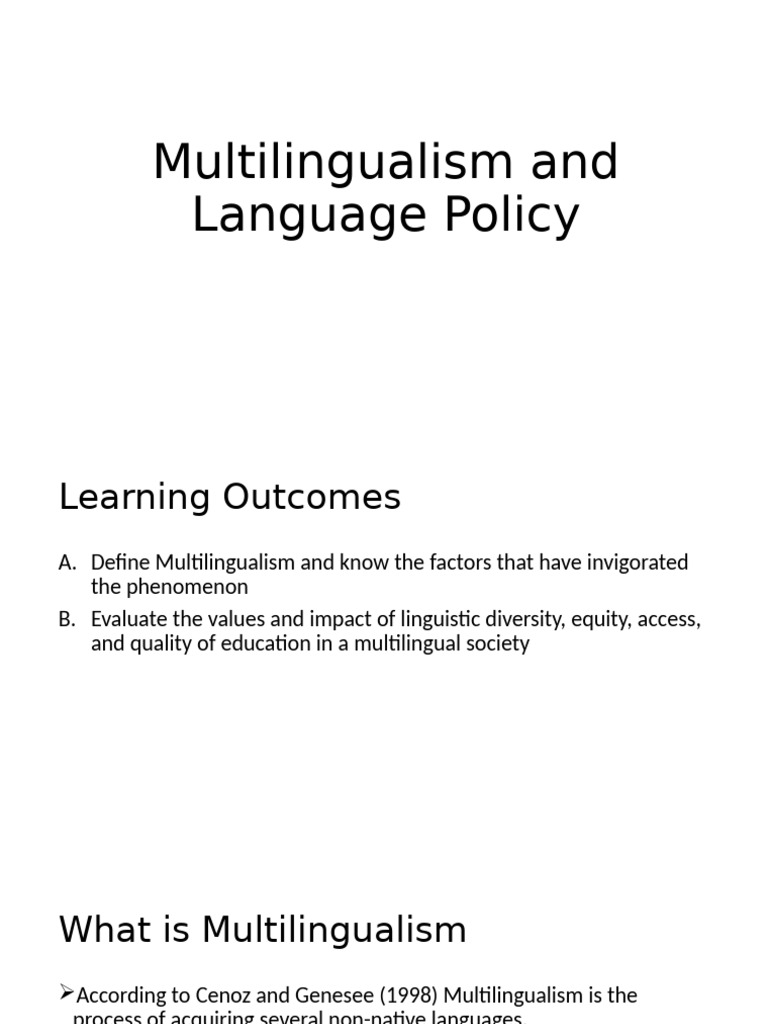 Multilingualism and Language Policy | PDF | Multilingualism | Linguistics