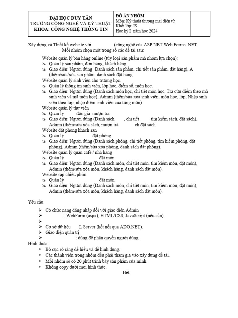 Proj Exam Is385 2025s KTTMDT | PDF