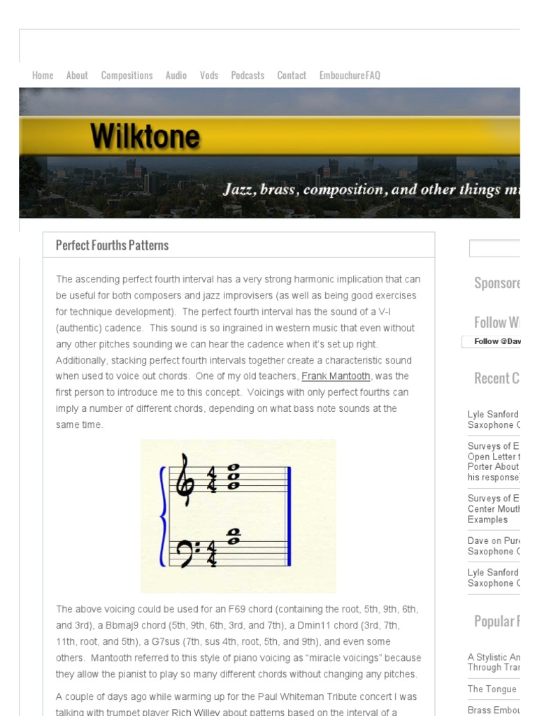 Perfect Fourths Patterns | PDF | Chord (Music) | Harmony