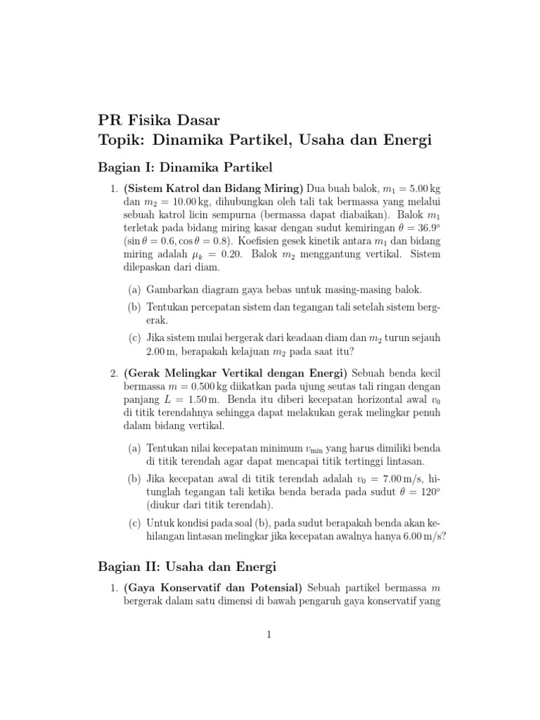 PR2 Dinamika+Usaha+Energy | PDF