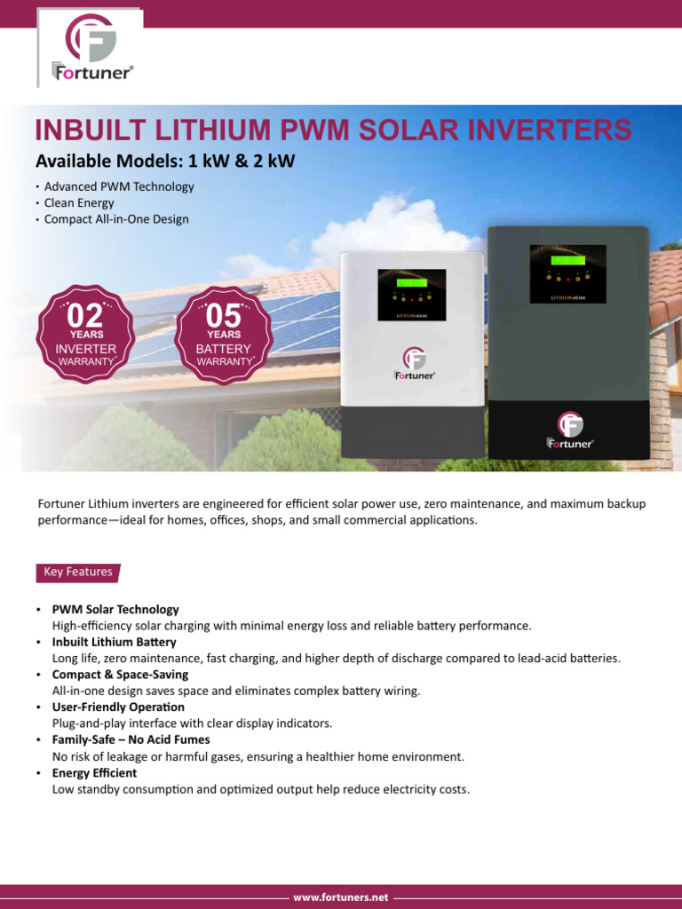 Lithium PWM Solar Inverters Overview | PDF | Power Inverter | Energy ...