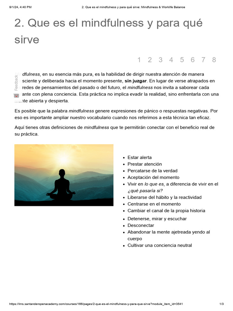 Qué es el mindfulness y sus beneficios | PDF | Meditación | Atención plena