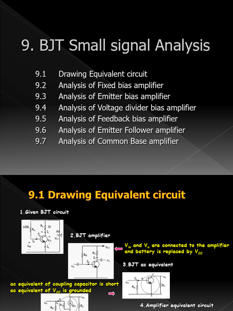 0-BJT Small Signal Analysis | PDF | Bipolar Junction Transistor | Amplifier