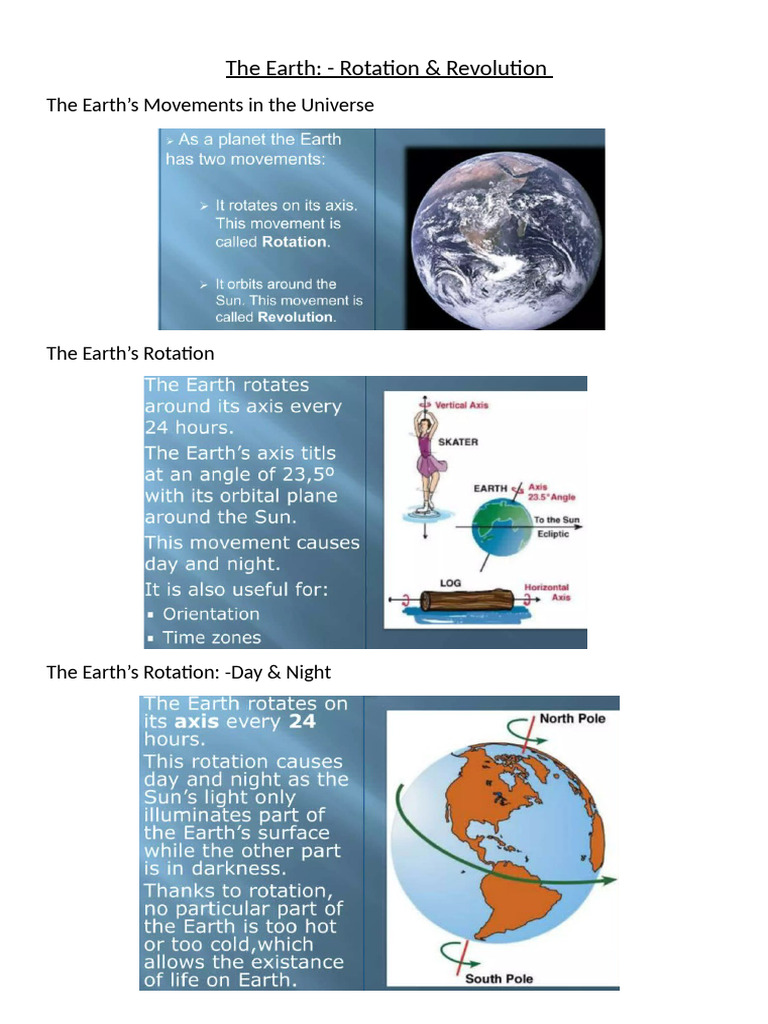 The Earth-Rotation & Revolution | PDF