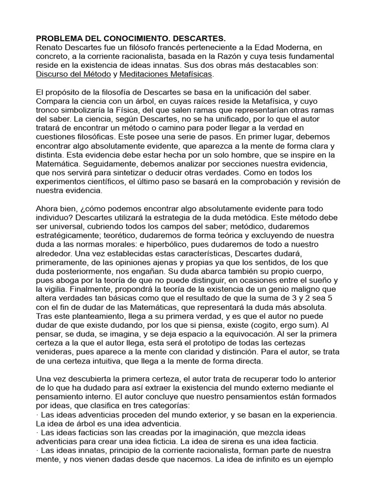 Conocimiento y Dios en Descartes y Hume | PDF | Immanuel Kant | David Hume