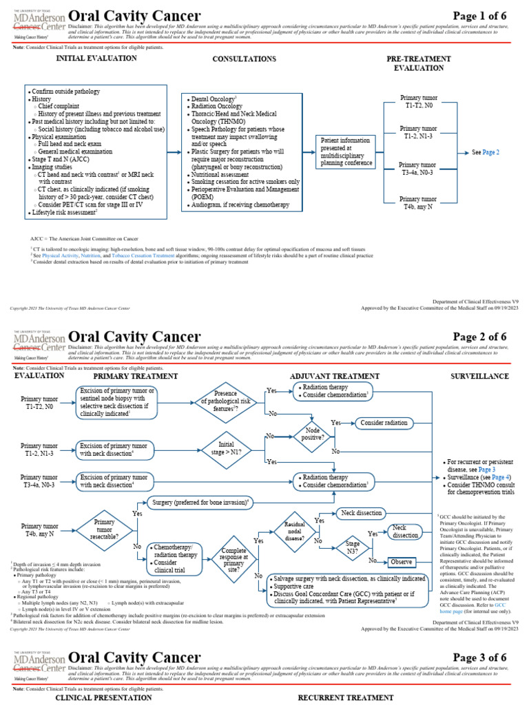 Oral Cavity Cancer Treatment Protocol | PDF | Ct Scan | Clinical Medicine