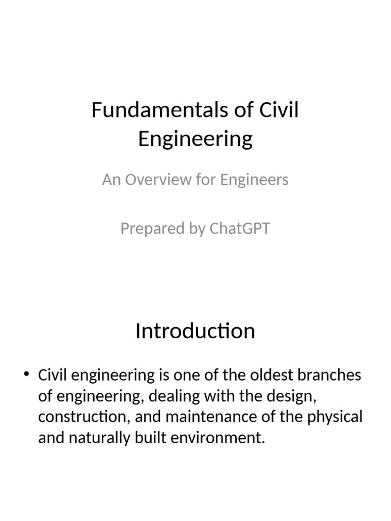 Fundamentals of Civil Engineering | PDF