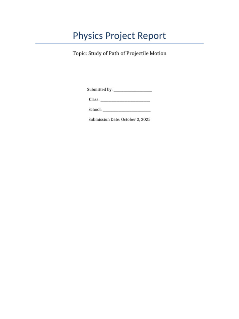 Projectile Motion Analysis Report | PDF | Projectiles | Mechanics