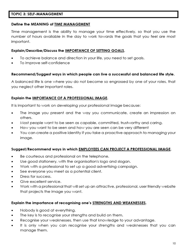 Core Notes - Self Management and Teamwork | PDF | Discrimination ...