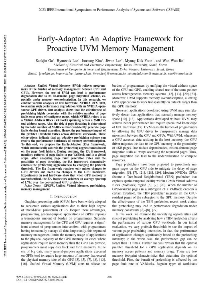 Adaptive UVM Memory Management Framework | PDF | Graphics Processing ...
