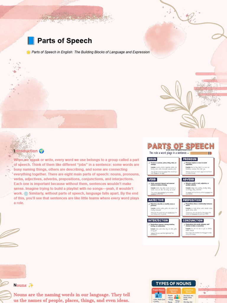 ? Parts of Speech ? Parts of Speech in English - The Building Blocks of ...