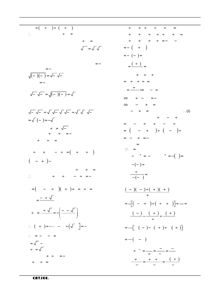 DPP-1 Complex Numbers (Solution) | PDF | Mathematics | Number Theory