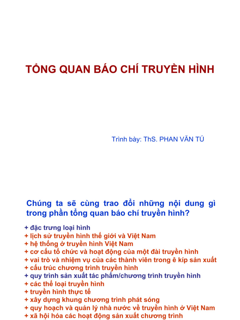 Tong Quan Bao Chi Truyen Hinh | PDF