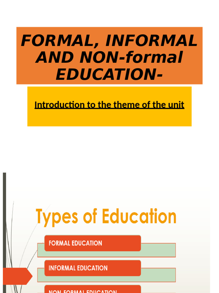 1 2 FORMAL, InFORMAl, Non Formal Education | PDF