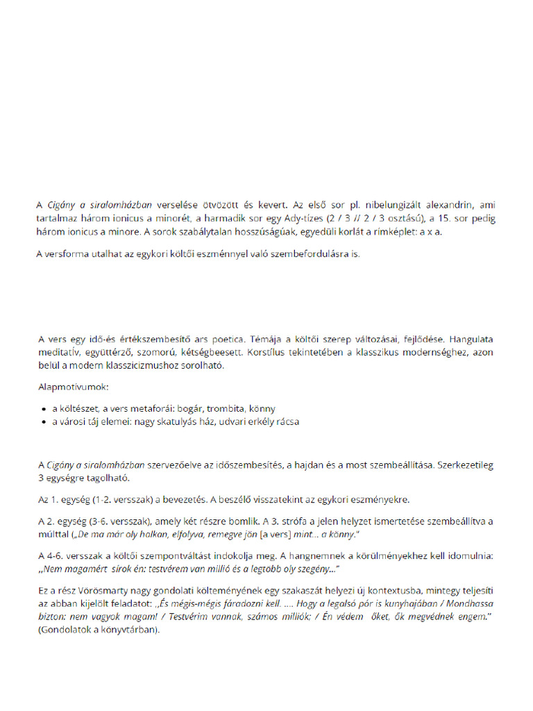 Babits Mihály - Cigány A Siralomházban Elemzés | PDF