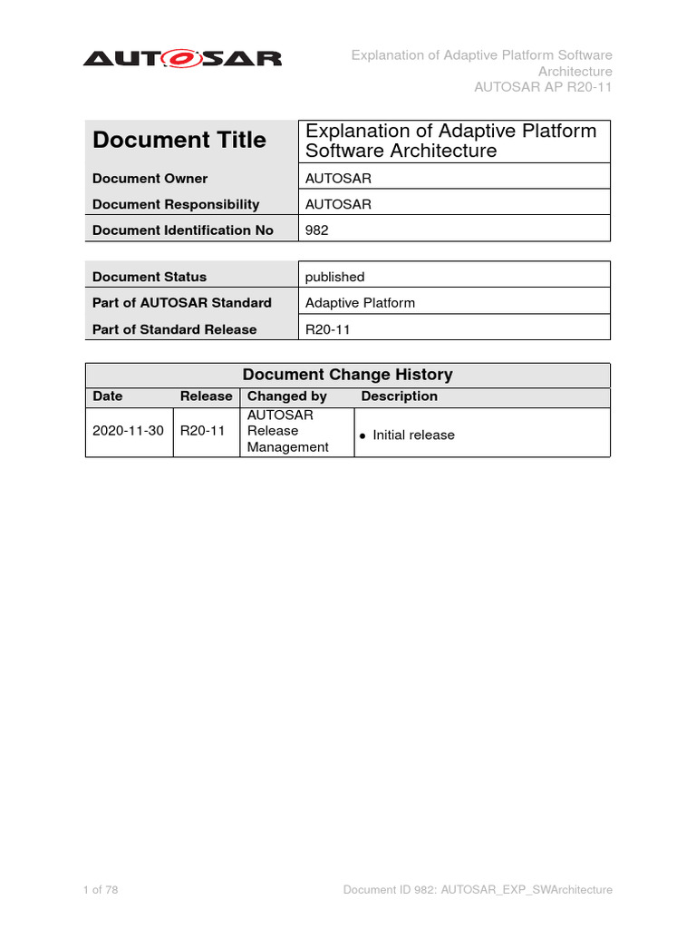 Autosar Exp Swarchitecture | PDF | Software Architecture ...