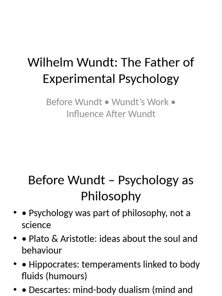 Wundt: Pioneer of Experimental Psychology | PDF