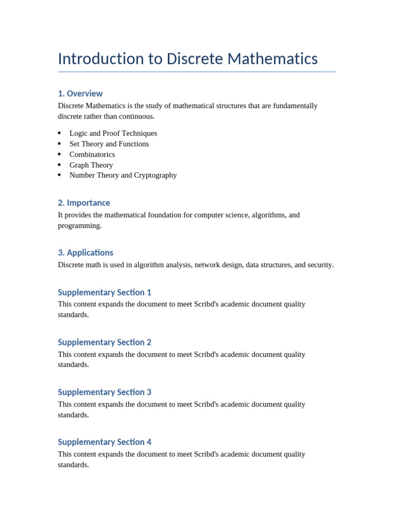 Introduction To Discrete Mathematics | PDF
