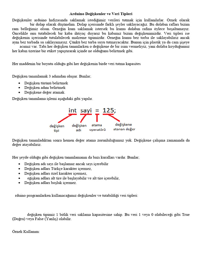 Arduino VeriTipleri if for While (3) | PDF