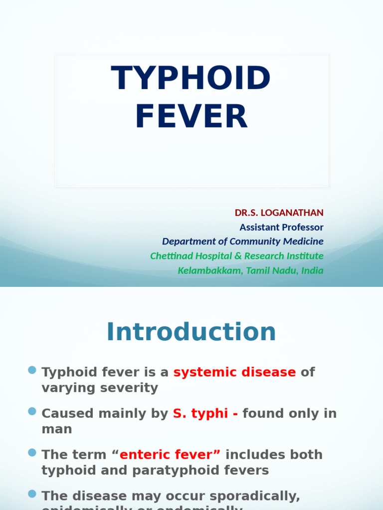 Typhoid Fever.pptx 2 | PDF | Medicine | Medical Specialties