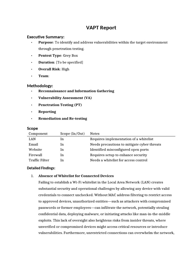 VAPT Report | PDF | Phishing | Security