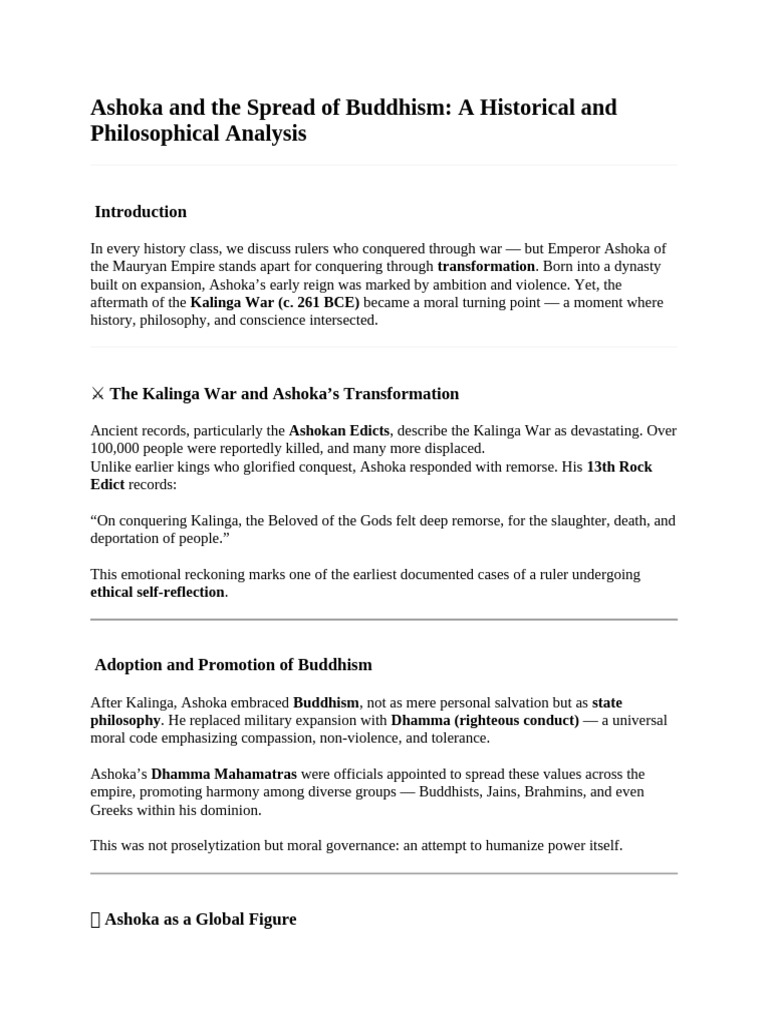 Class Notes- Ashoka and the Spread of Buddhism | PDF | Ashoka