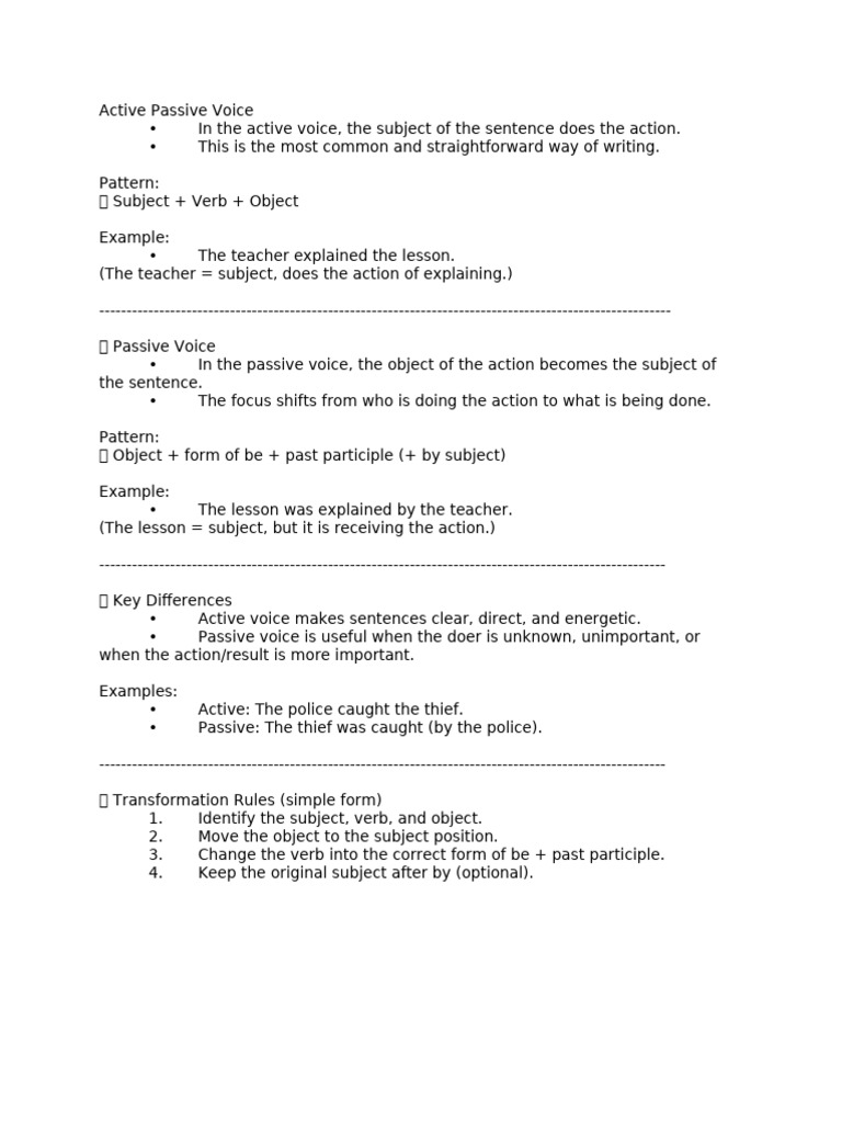 Active vs. Passive Voice Explained | PDF