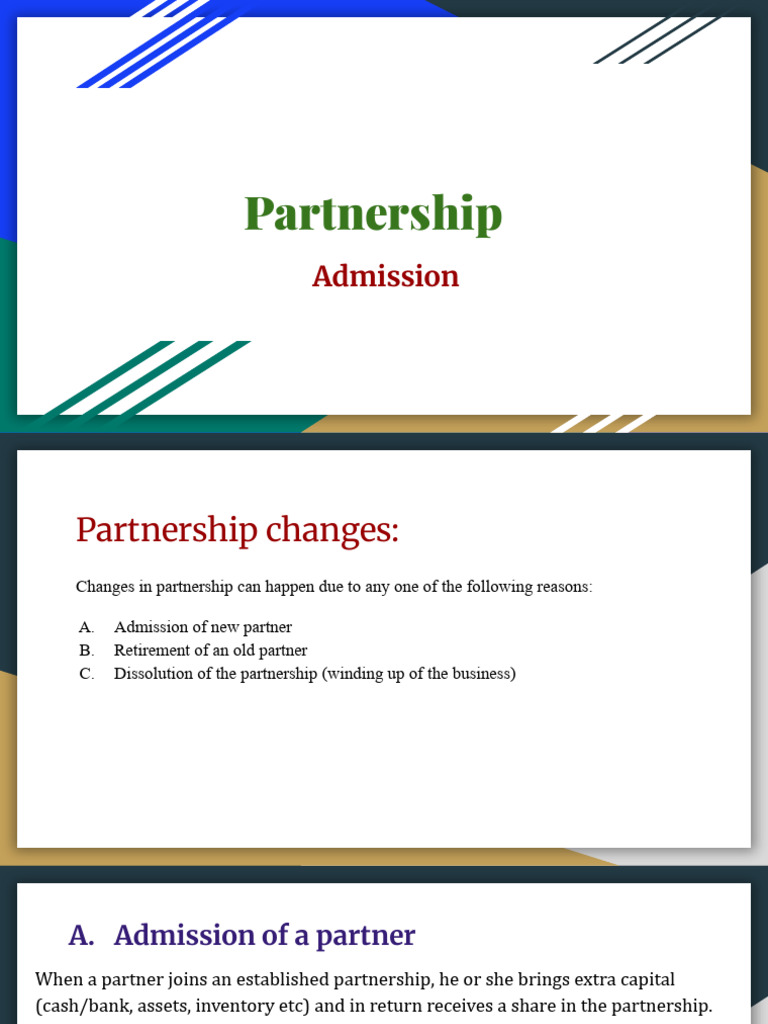Partnership Admission and Goodwill Accounting | PDF | Goodwill ...