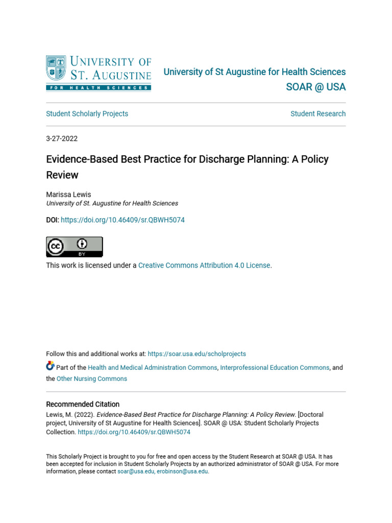 Discharge Planning Best Practices Review | PDF | Patient | Joint Commission