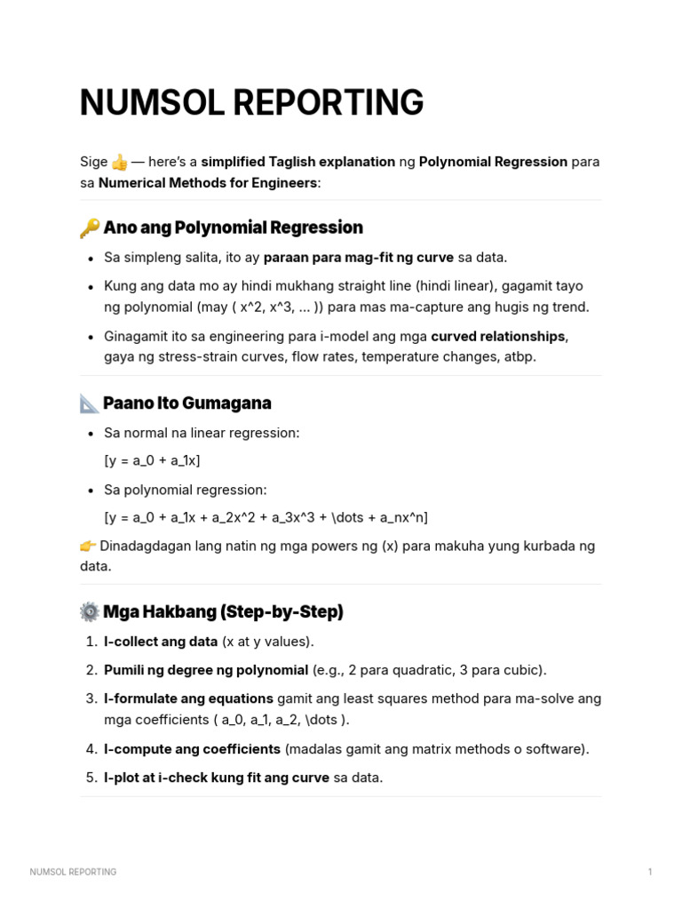 Numsol Reporting | PDF
