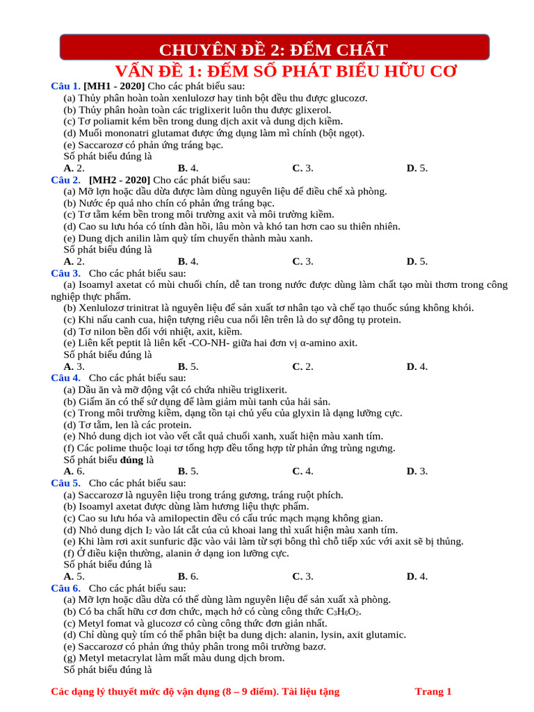 Chuyen de 2 - Dem So Phat Bieu | PDF