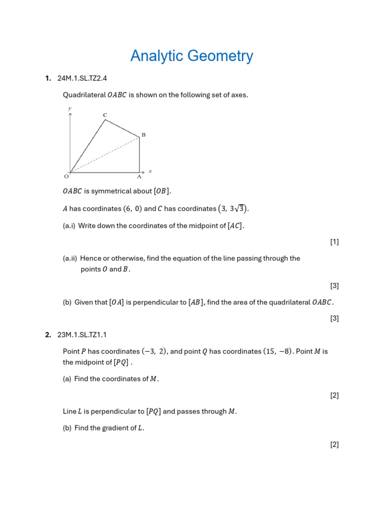 Analytic Geometry Pdf