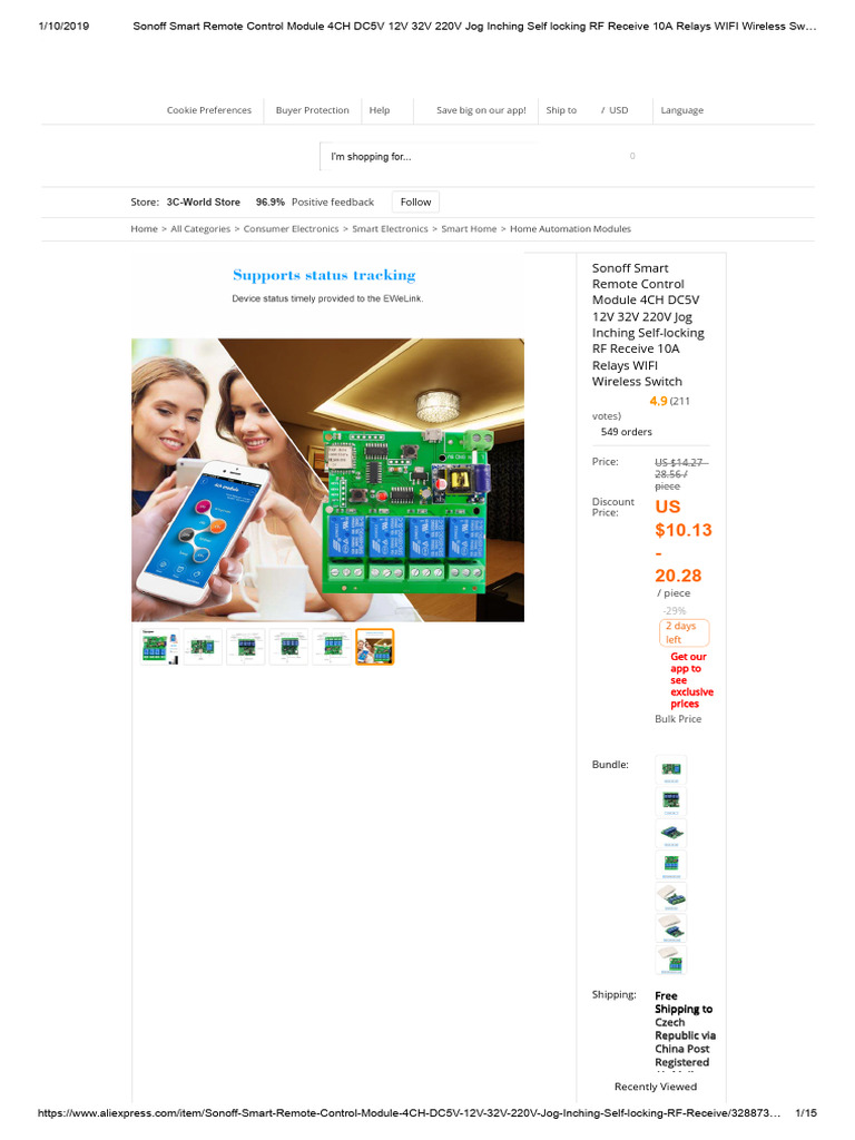 Sonoff 4CH Smart Remote Control Module | PDF | Remote Control | Wi Fi